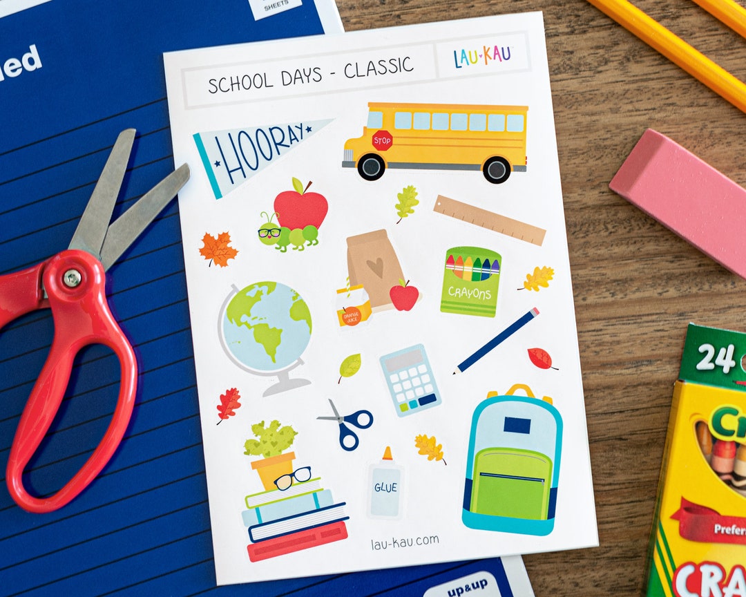 School Sticker Sheet | Cute Stickers | Cute Sticker Sheet | Stationery ...