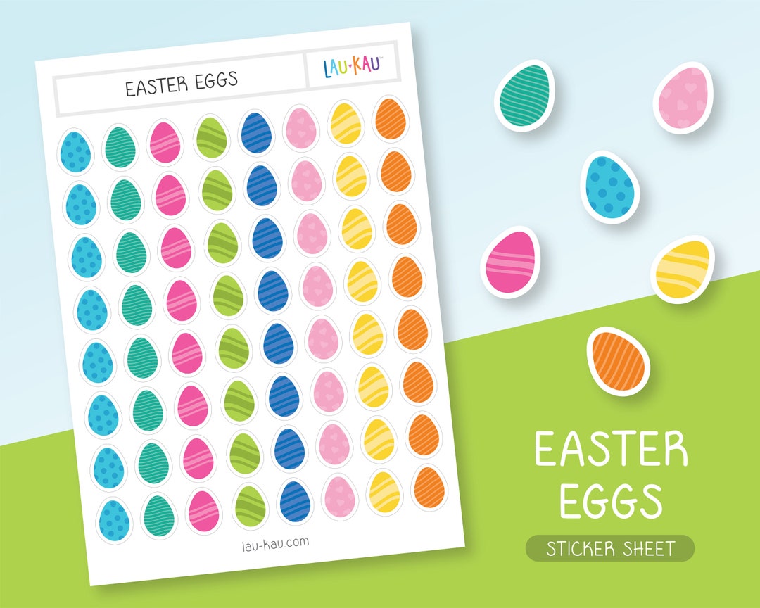 Easter Eggs Sticker Sheet | Easter Egg Stickers | Easter Stickers | Egg ...