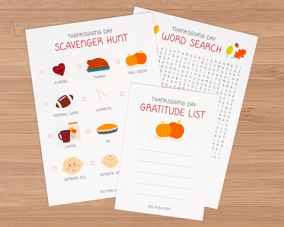 Printable Thanksgiving Activity Kits Kid's Thanksgiving - Etsy