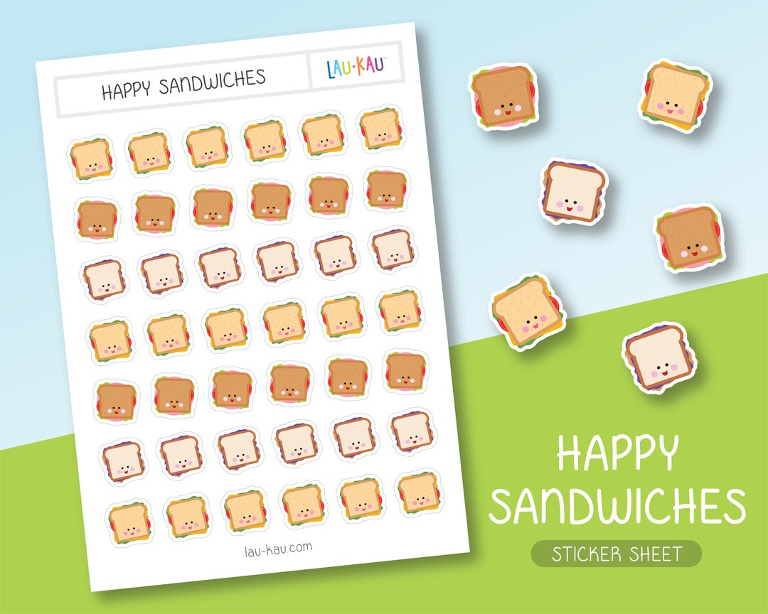 Sandwich Sticker Sheet | Sandwiches Stickers | Sandwich Stickers ...