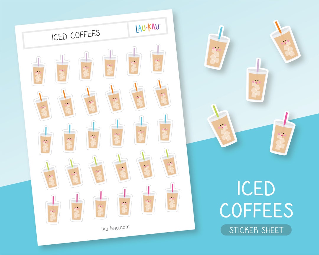 Coffee Sticker Sheet | Iced Coffee Stickers | Coffee Stickers | Iced ...