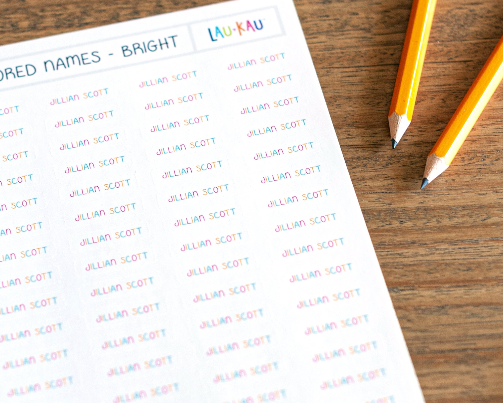 Personalized Bright Color Names Sticker Sheet Cute Stickers - Etsy