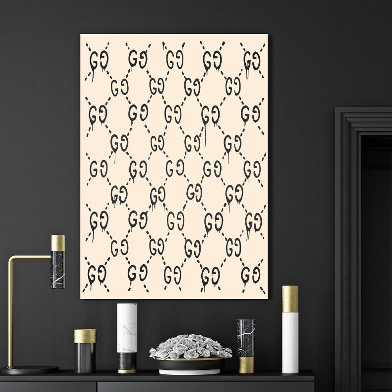 Gucci Art Nouveau FRAMED Canvas Set Womens Luxury Wall Art | Etsy