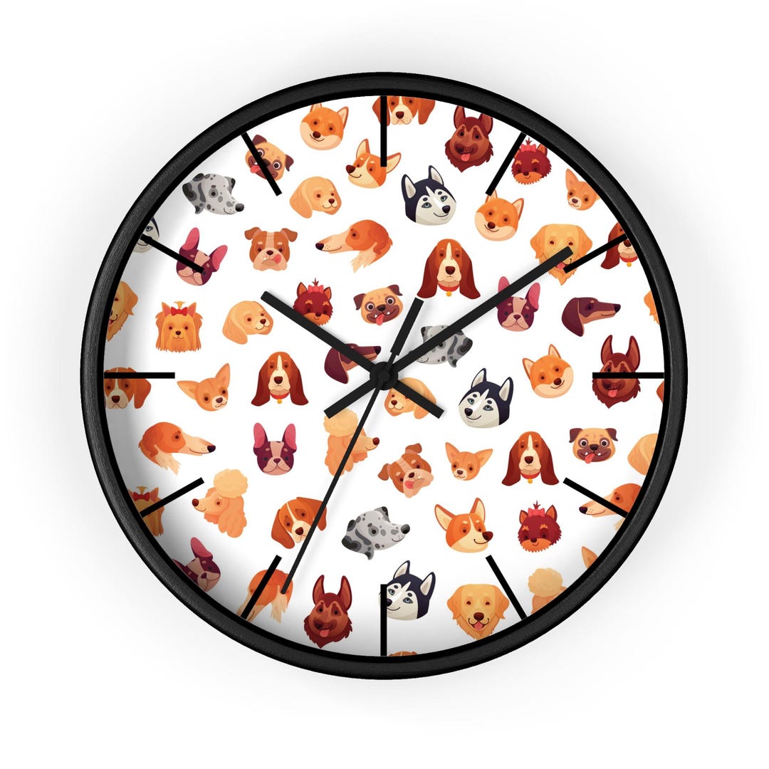 Dog Breeds Wall Clock: Modern Pet Lover Home Decor - Etsy
