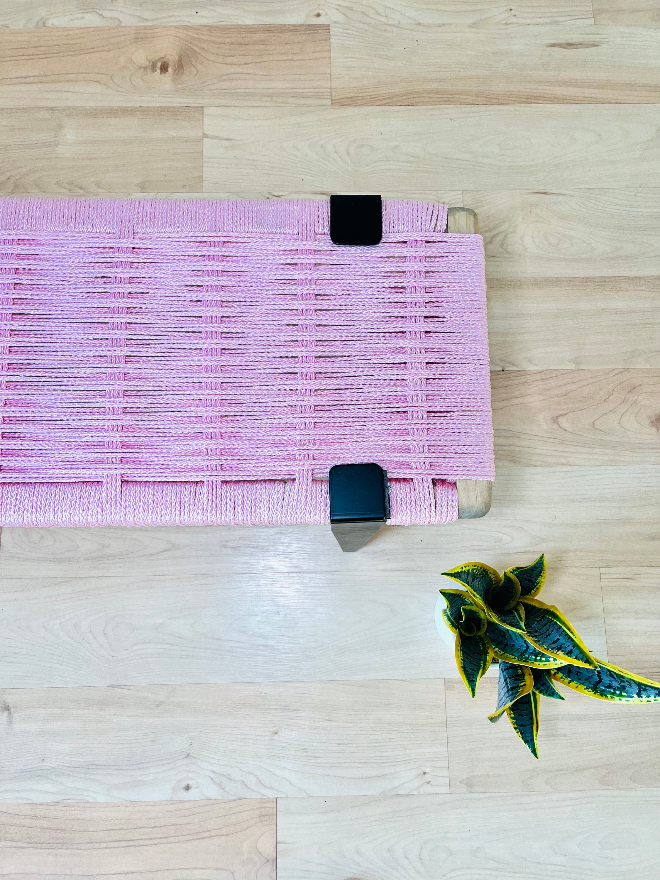 Hand-woven Entryway Bench • MCM Style End of Bed & Mudroom Seating ...