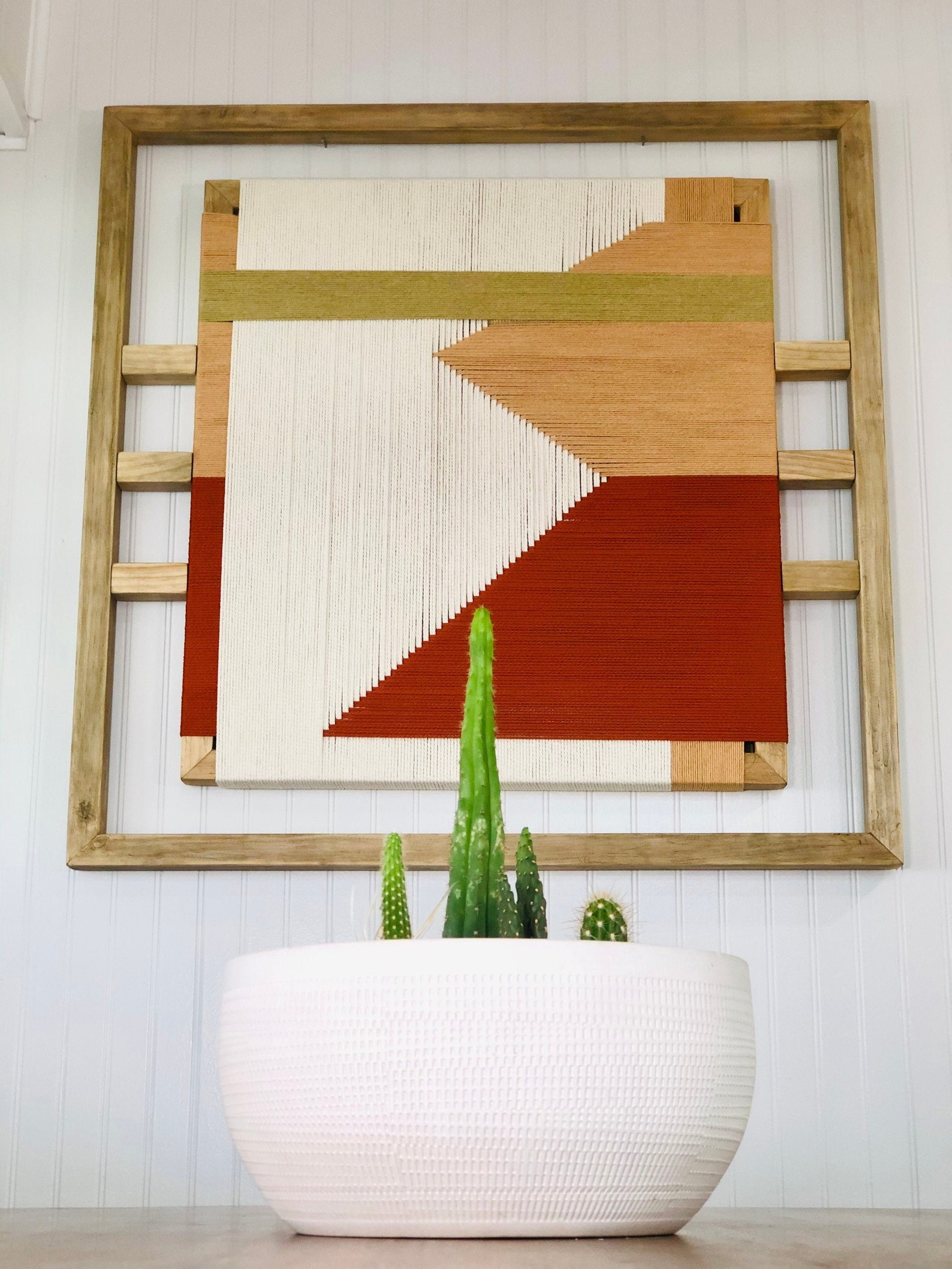 Modern Style Framed Woven Wall Art Handmade Fiber Art - Etsy