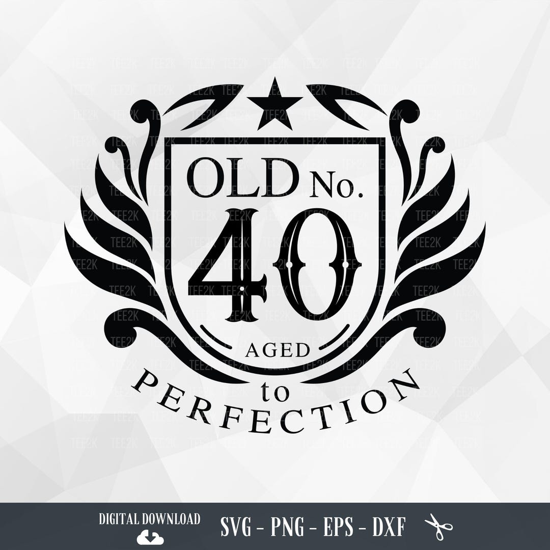 Birthday SVG, Old Number 40 SVG, Old No. 40 Aged to Perfection, 40th ...