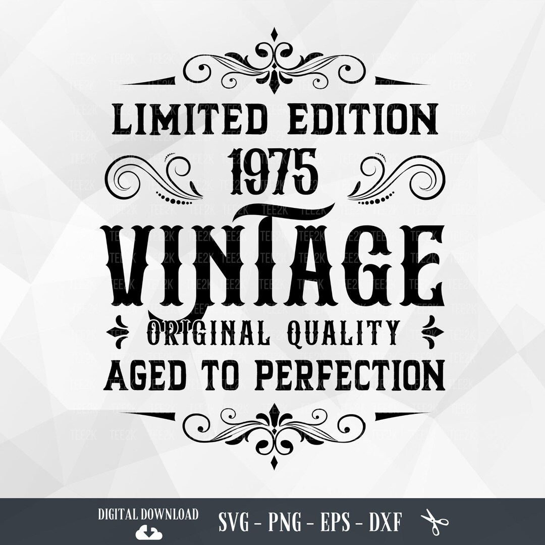 50th Birthday SVG: Vintage 1975 Design (digital Download) - Etsy