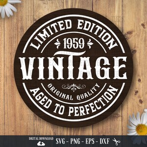 65th Birthday SVG, 65th Birthday Shirt, Vintage 1959, Aged to ...