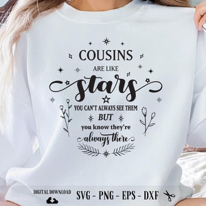 Cousins SVG Cousins Are Like Stars Cousins Quotes Family - Etsy