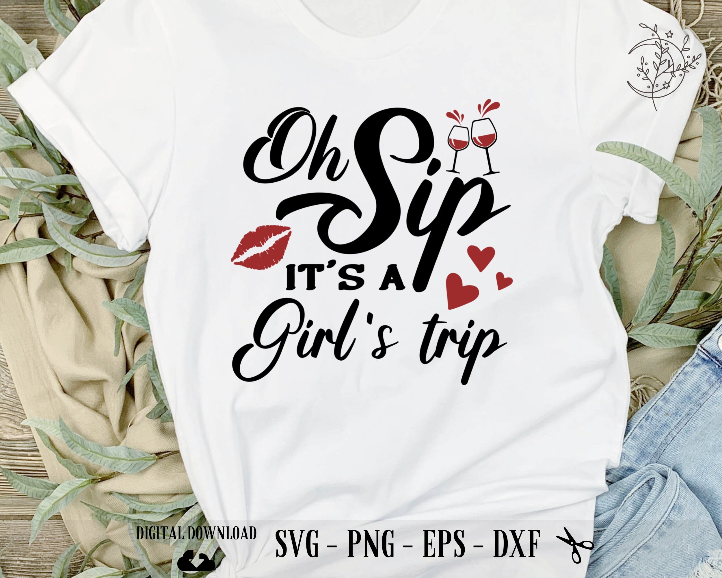 Oh Sip It's a Girl's Trip SVG Girls Vacation - Etsy