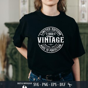 65th Birthday SVG, 65th Birthday Shirt, Vintage 1959, Aged to ...