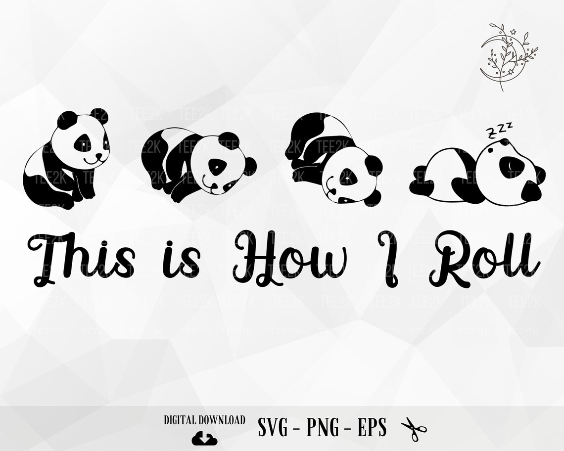 Panda SVG This is How I Roll Cute Rolling Panda Panda - Etsy