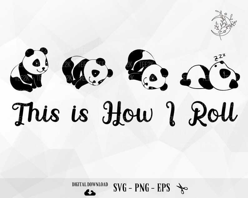 Panda SVG This is How I Roll Cute Rolling Panda Panda | Etsy
