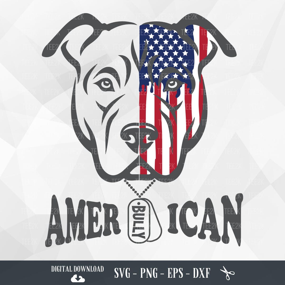 American Flag Pitbull SVG: Patriotic Bully Dog (digital Download) - Etsy