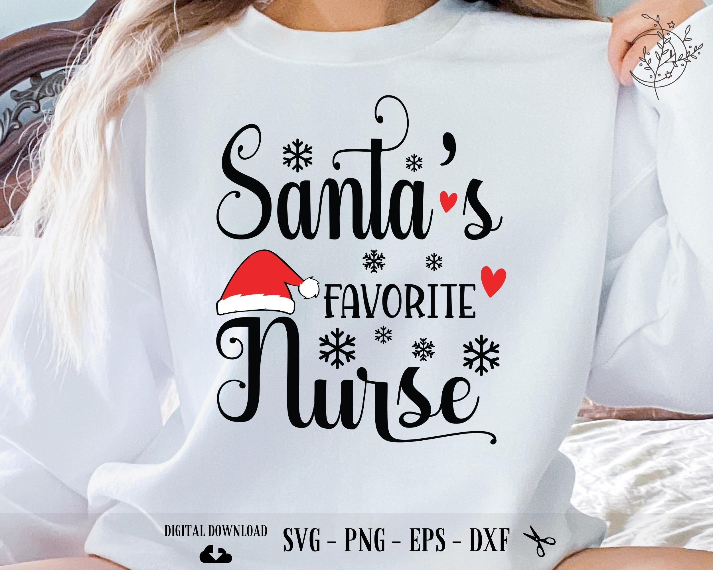 Nurse Christmas SVG Santa's Favorite Nurse Nurse Life - Etsy