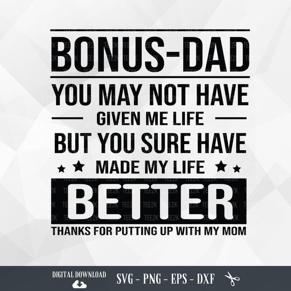 Bonus Dad Svg - Etsy