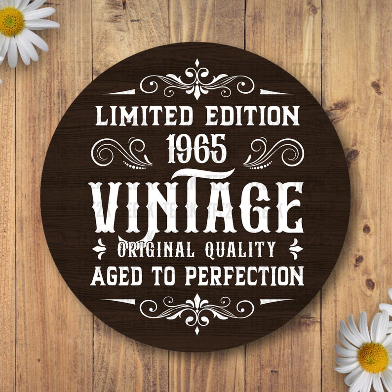 60th Birthday SVG: Vintage 1965 Design (digital Download) - Etsy