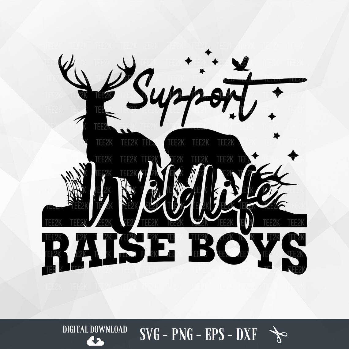 Support Wildlife Raise Boys SVG: Car Decal, Cricut Files (digital ...