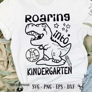 Kindergarten SVG Roaring Into Kindergarten Kindergarten - Etsy