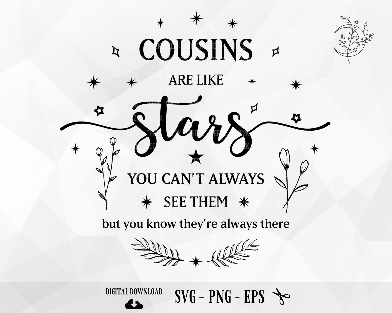 Cousins SVG Cousins Are Like Stars Cousin Quotes Family - Etsy