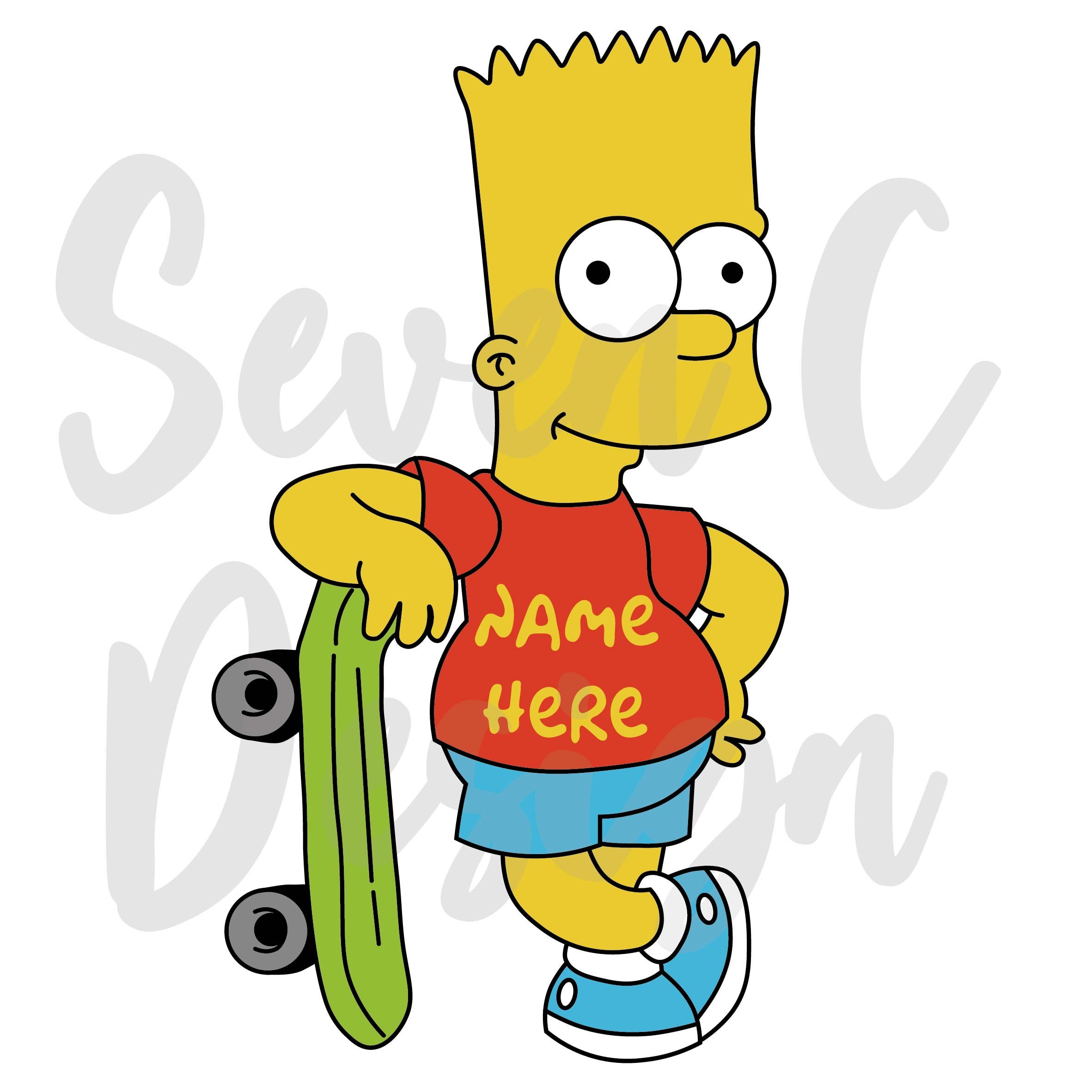 Bart Simpson Name SVG Clipart Cricut Silhouette Cut | Etsy Australia