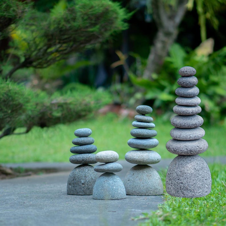Rock Cairn Sculpture – 3, 5, 7 & 9 Stacked Meditation Decor - Etsy