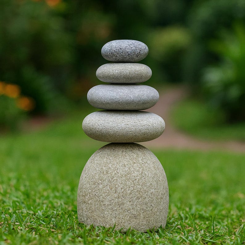 Five-rock Balance Cairn Sculpture - Zen Meditation Decor - Etsy