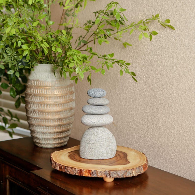 Five-rock Balance Cairn Sculpture - Zen Meditation Decor - Etsy