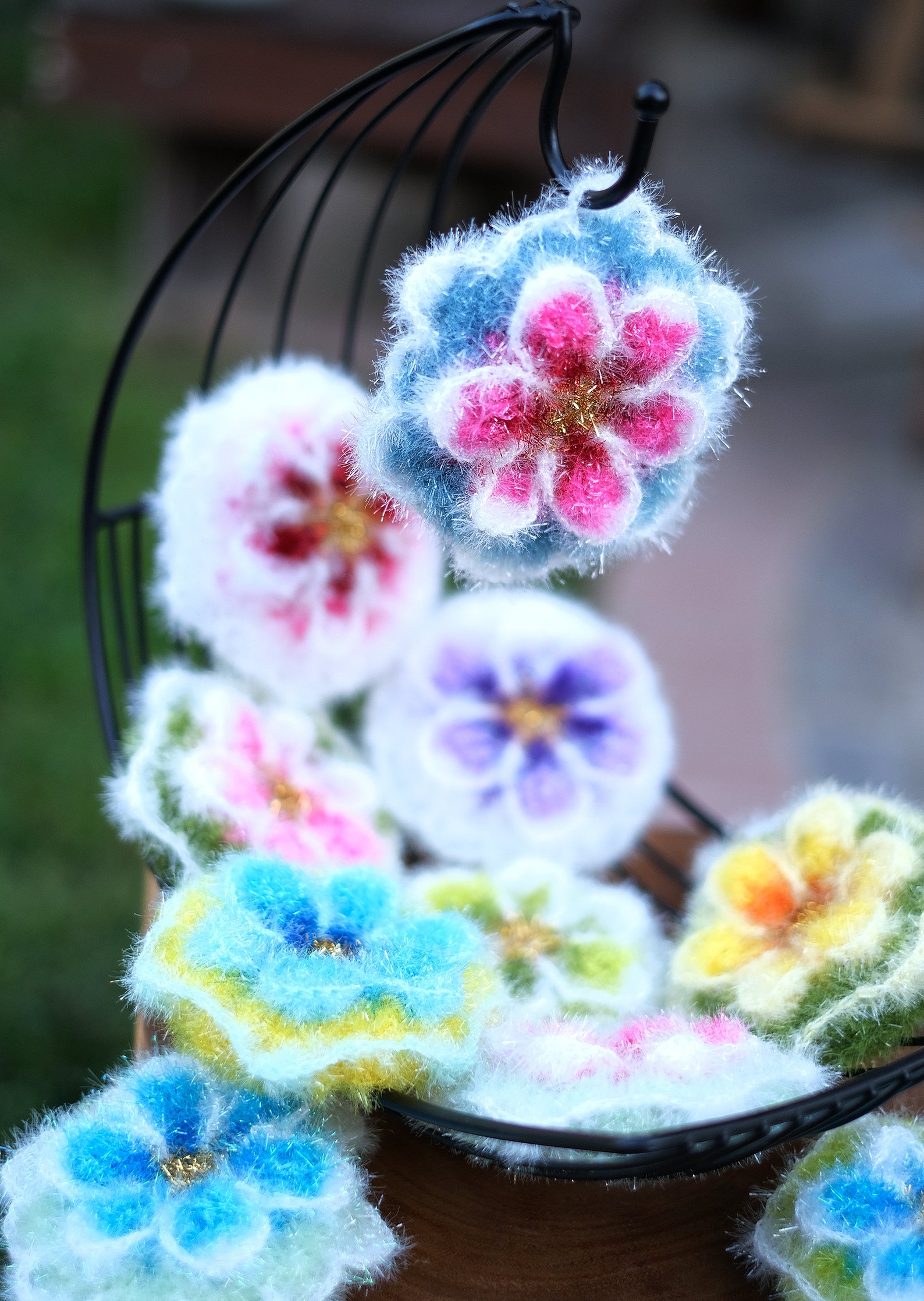 Flower B Handmade Scrubbies Random Color Dish & Pot Reusable - Etsy