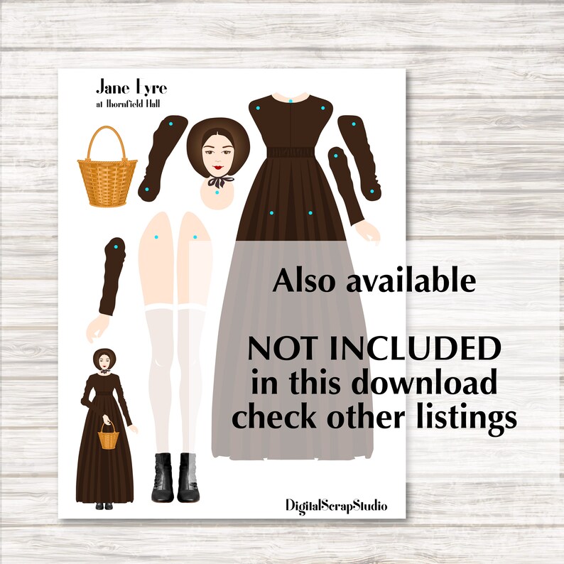 Articulated Paper Doll: Goth Girl Luna, Pantin, Printable PDF (digital ...
