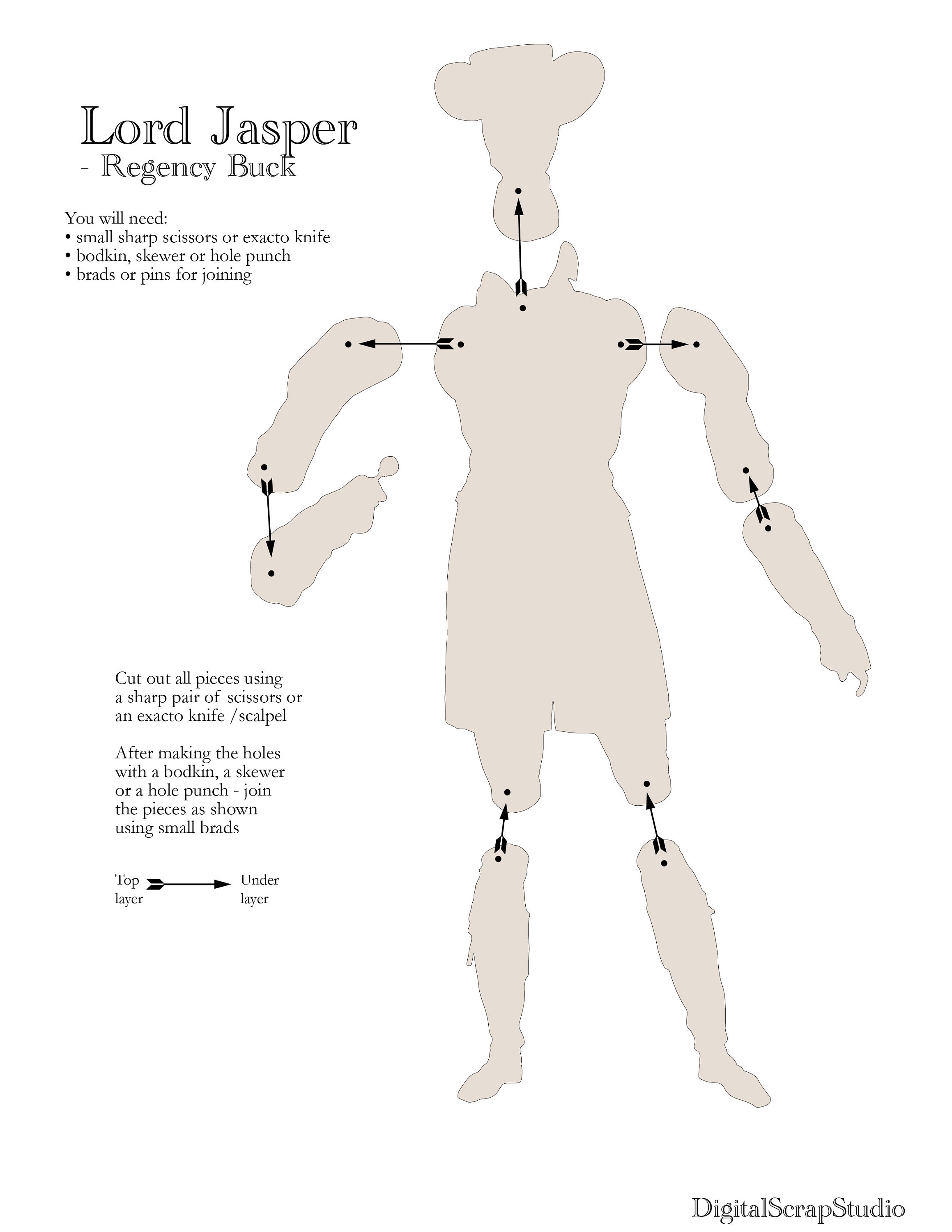 Articulated Paper Doll: Lord Jasper Regency Fashion, Pantin, PDF ...