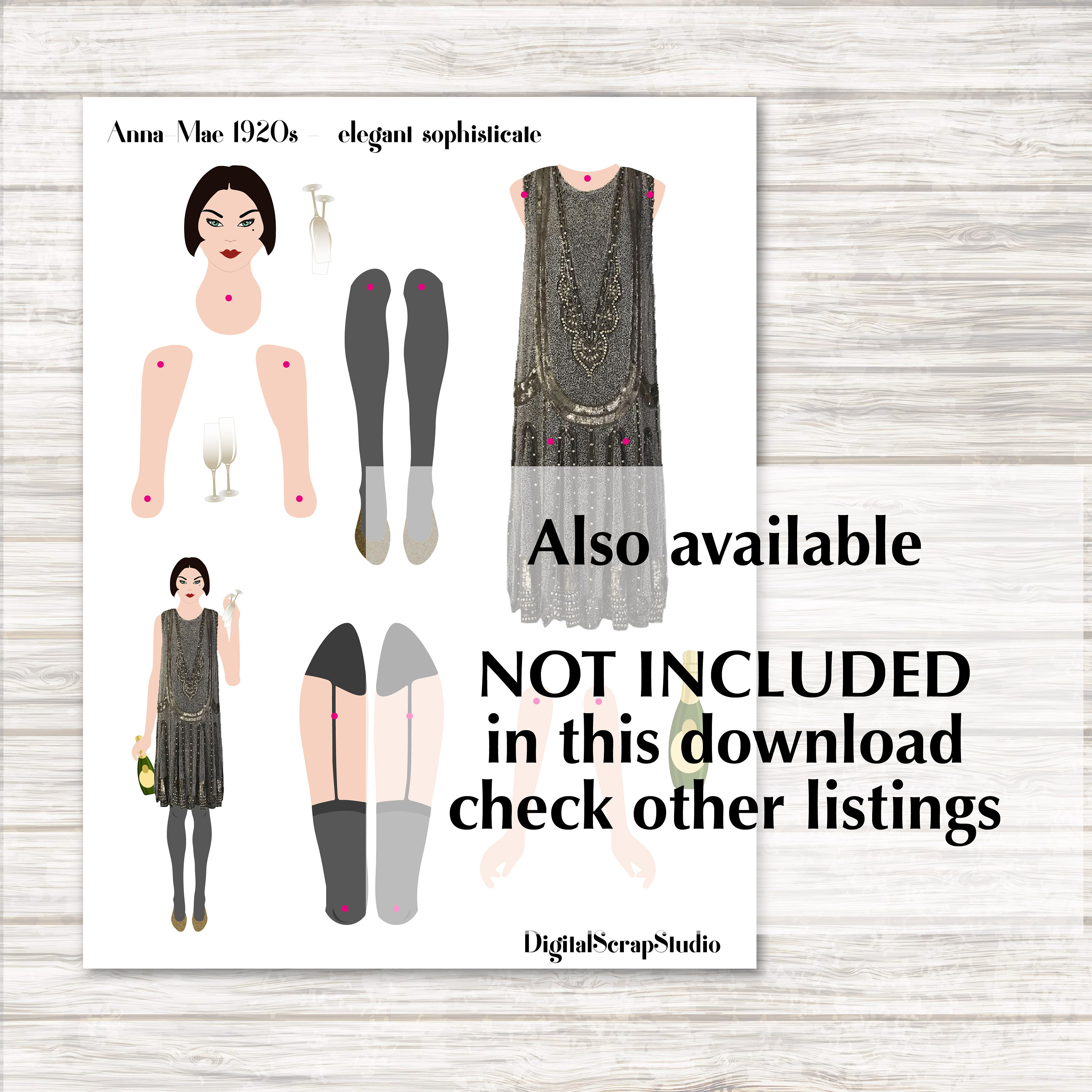 Emmaline Suffragette Articulated Paper Doll Puppet, Jointed Paper Doll ...