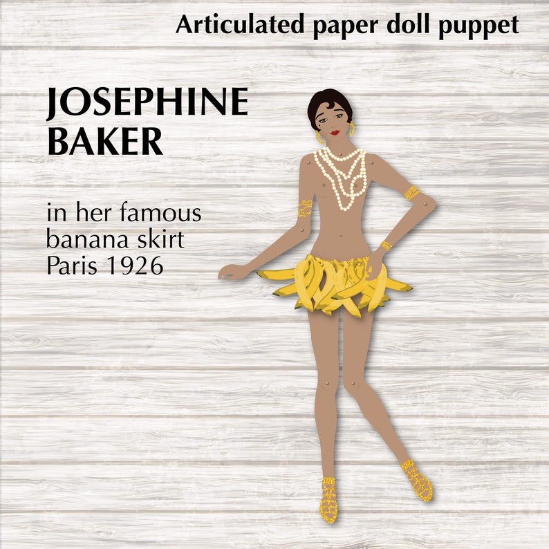 Josephine Baker - Paris in the Roaring 20s - Articulated Paper Doll ...