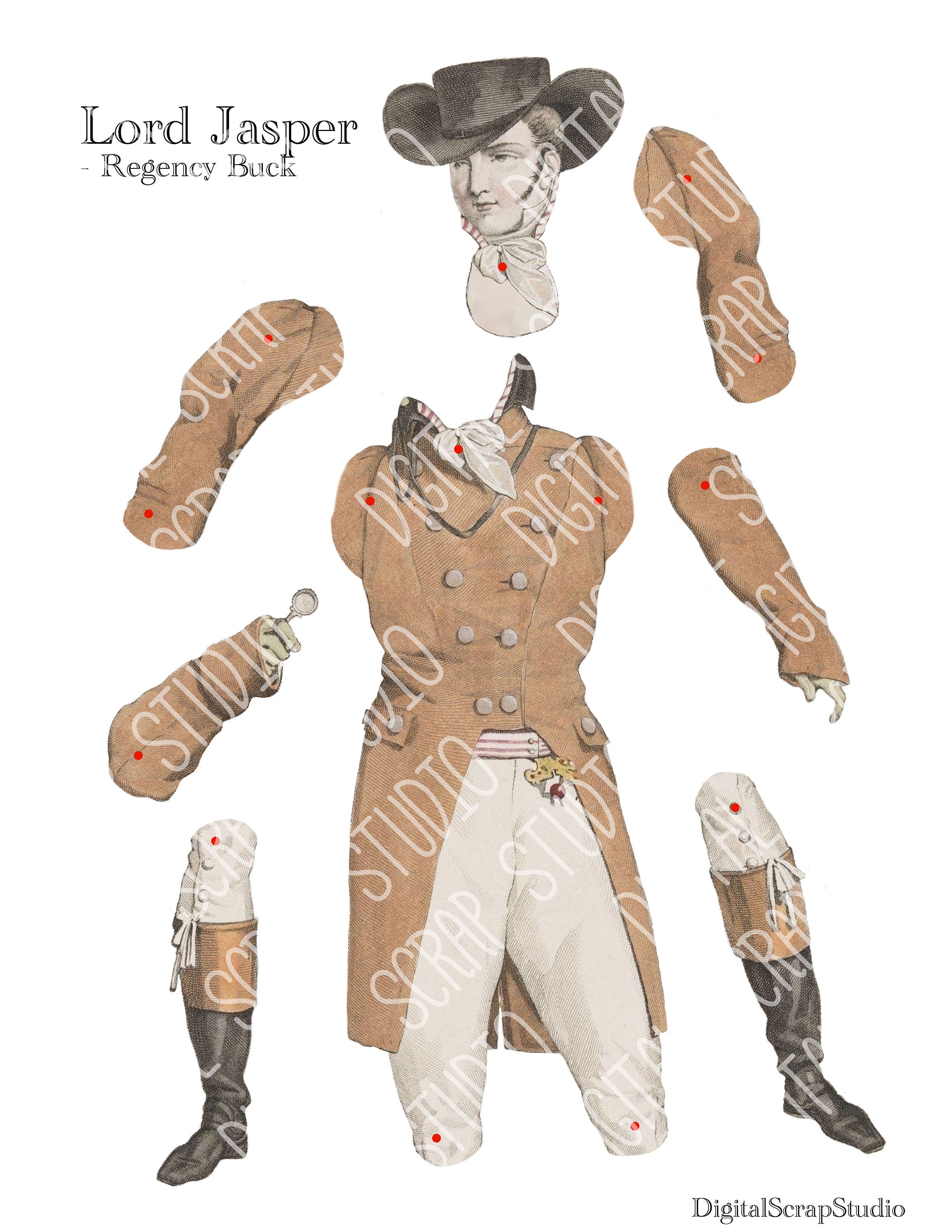 Articulated Paper Doll: Lord Jasper Regency Fashion, Pantin, PDF ...