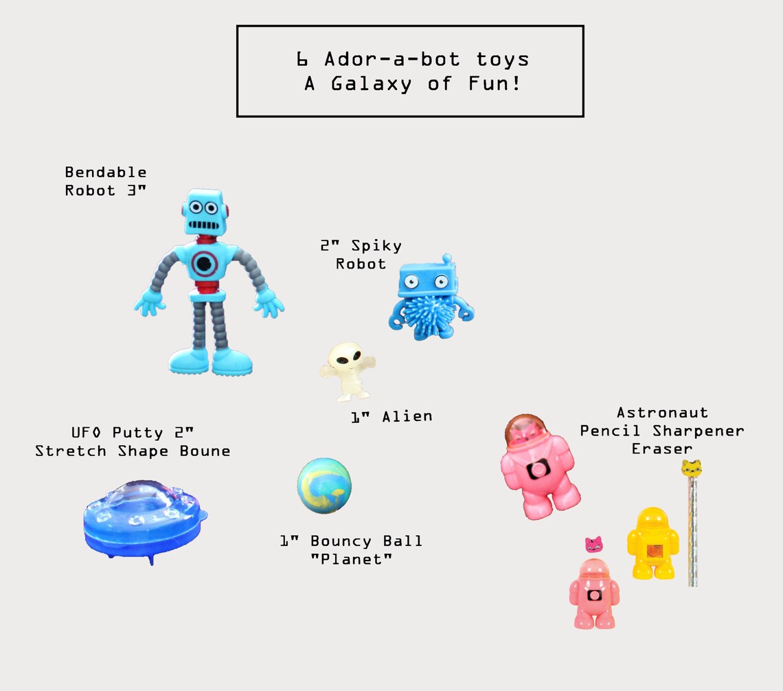 Outer Space Robots and Astronaut Goodie Bag for Boys and Girls, planet ...