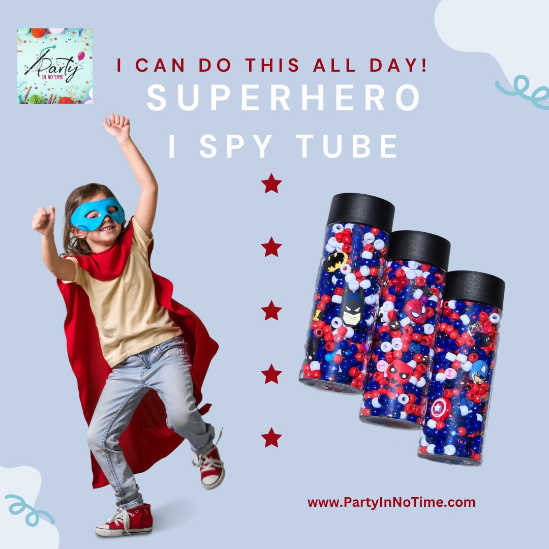 Superhero I Spy Tube: Sensory Activity, Party Favor - Etsy