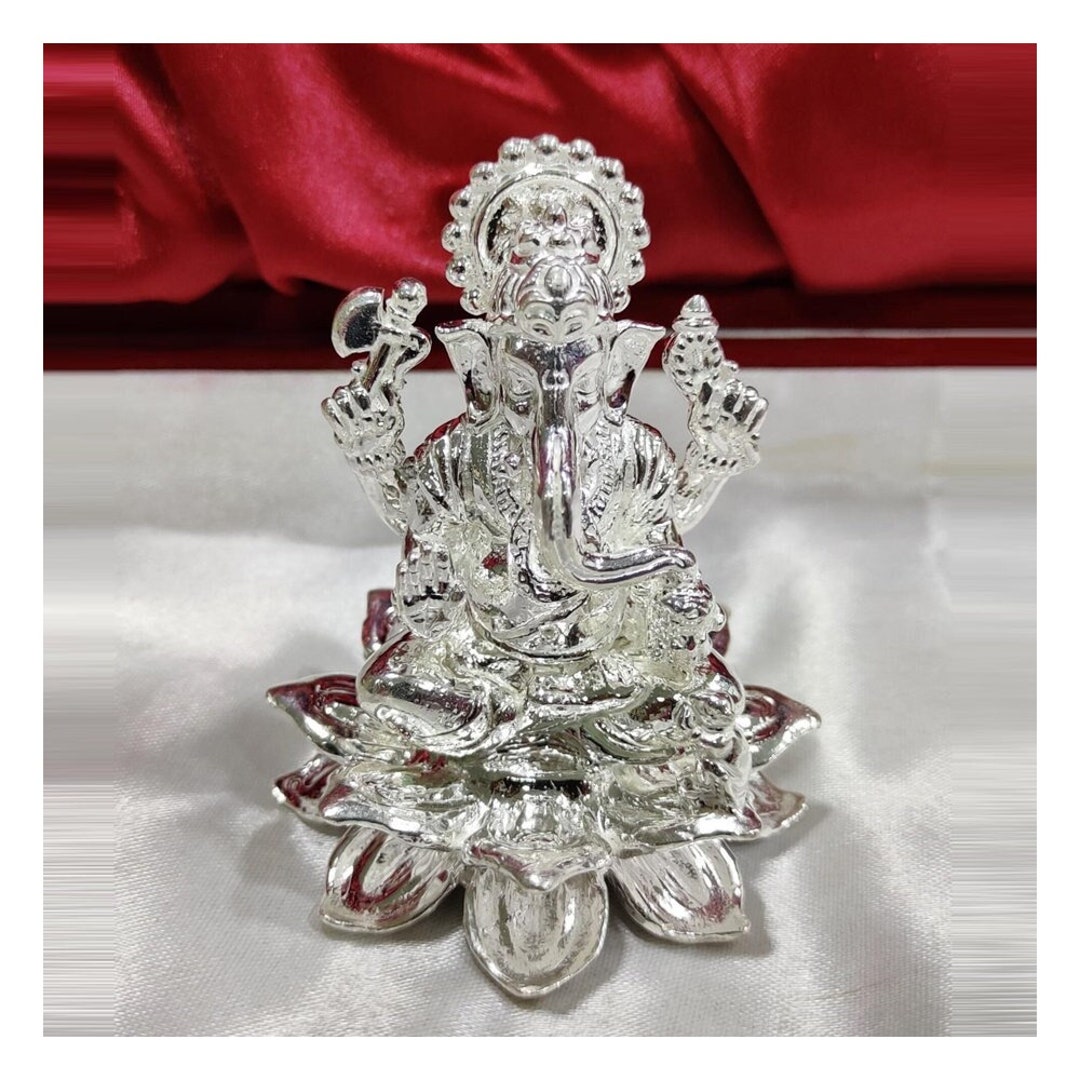 Ganesh Idol in Pure 925 Silver / Ganpati Statue in Silver - Etsy