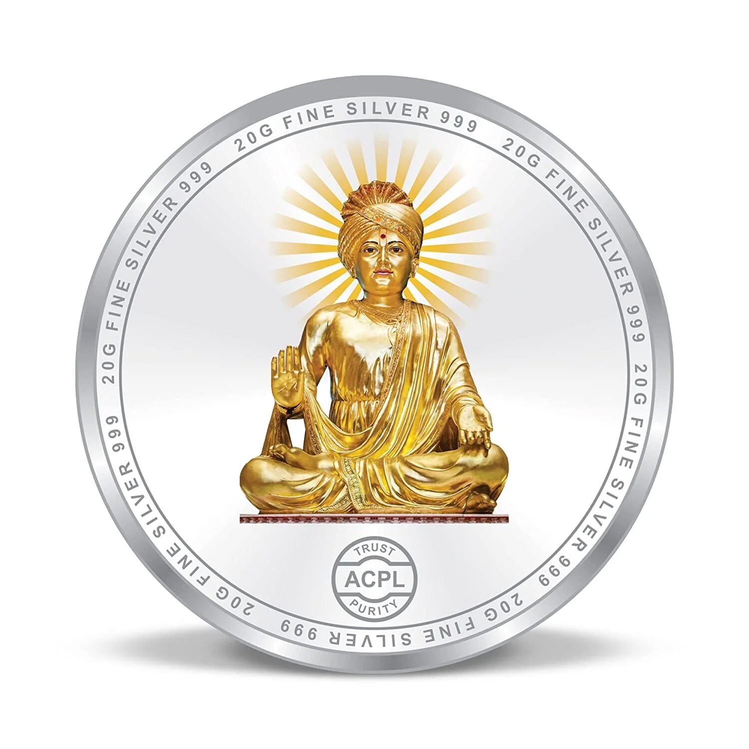 Swaminarayan Akshardham Temple Coin / Akshardham Mandir 999 Pure Silver ...