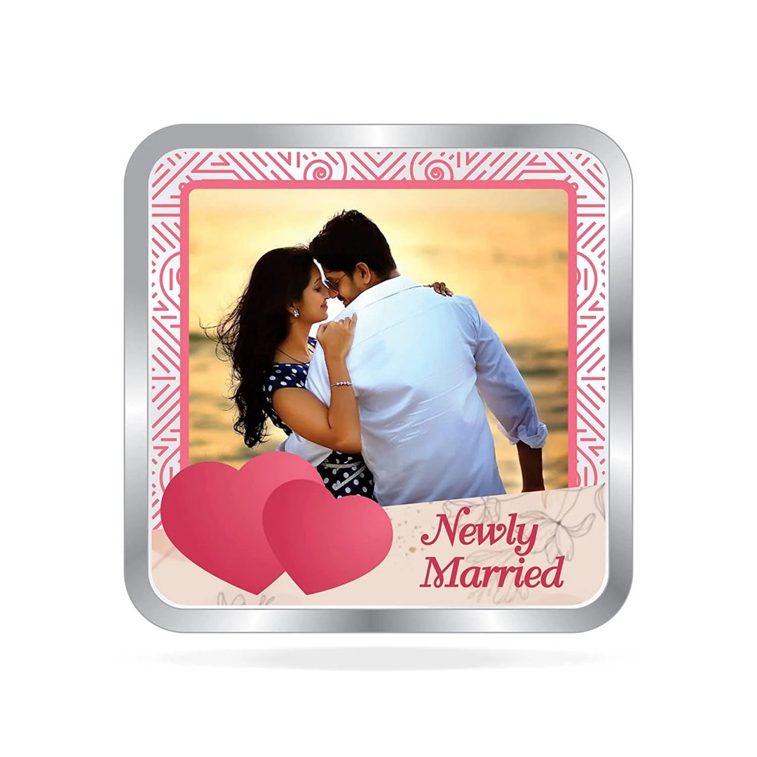 Personalised Couple Coin in Silver / Customized Newly Married Couple ...