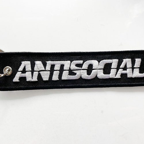 Antisocial Jet Tag Keychain Red JDM Meme Funny Sheeesh - Etsy