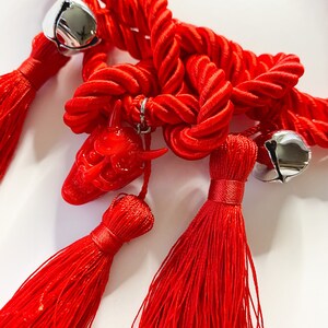 Oni Mask Red With Red Tassels VIP Rope Knot Charm Good - Etsy