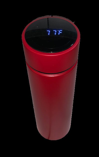RED Stainless Steel Double Wall Smart Bottle With Temperature LED C/F ...