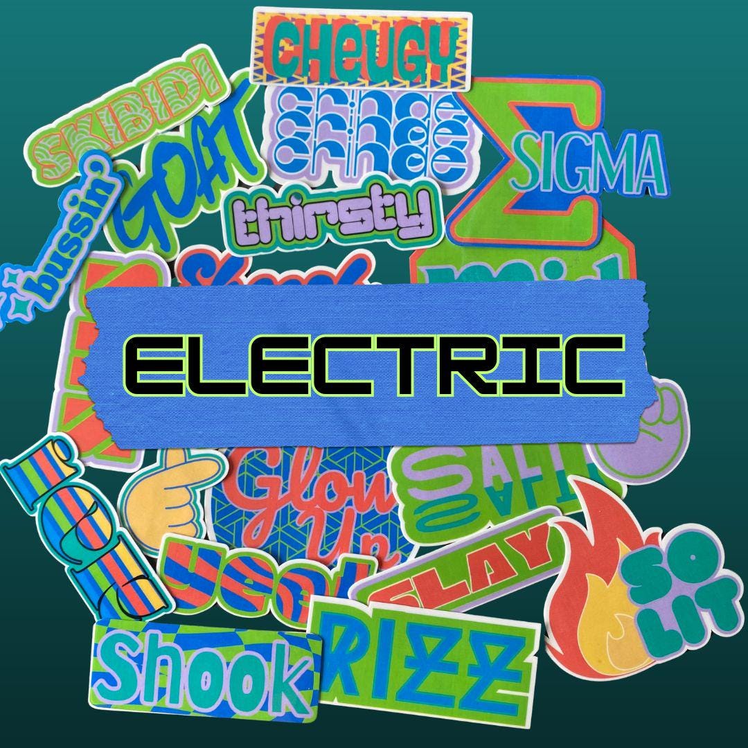 Gen Alpha Sticker Set – Cottagecore & Electric Color Schemes - Etsy