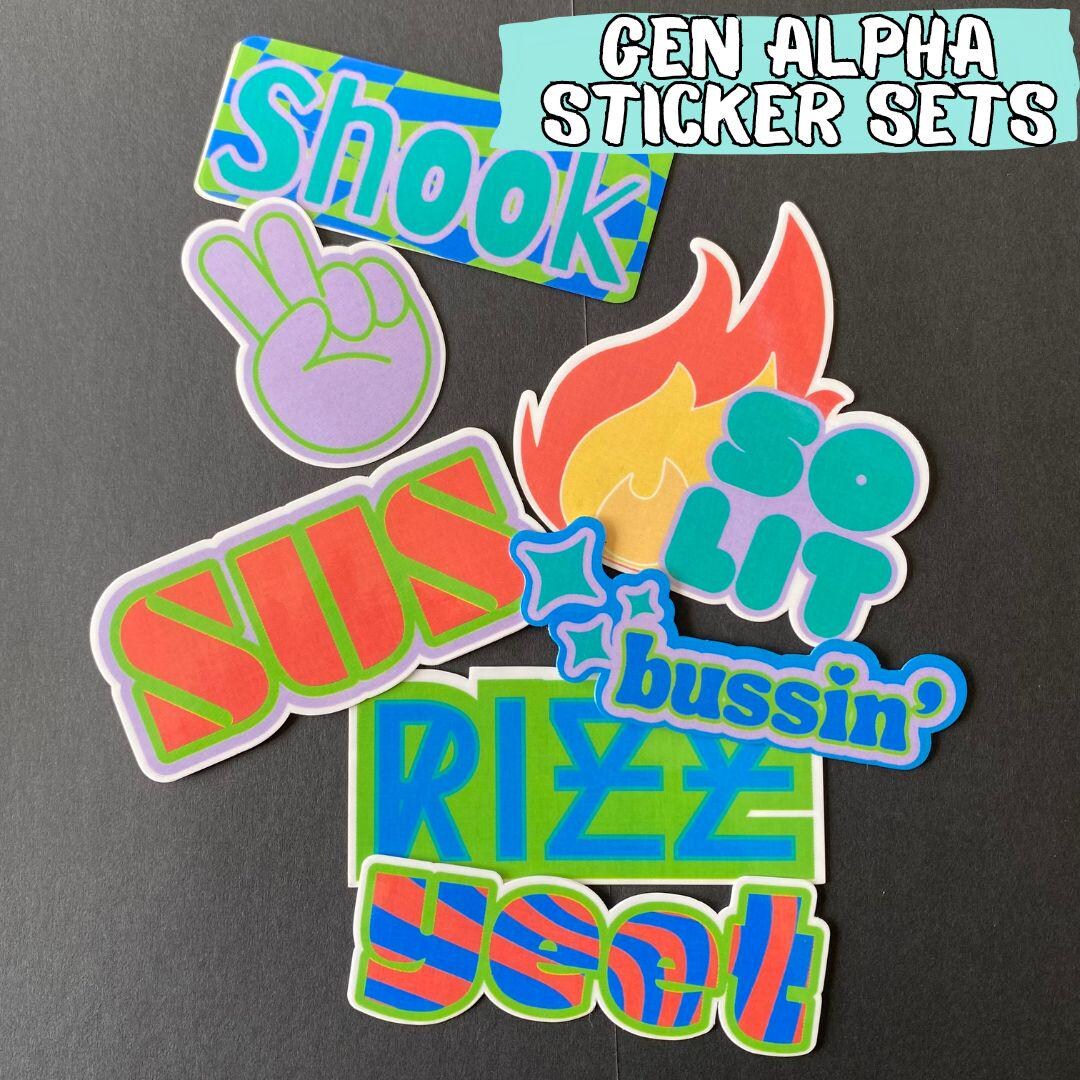 Gen Alpha Sticker Set – Cottagecore & Electric Color Schemes - Etsy