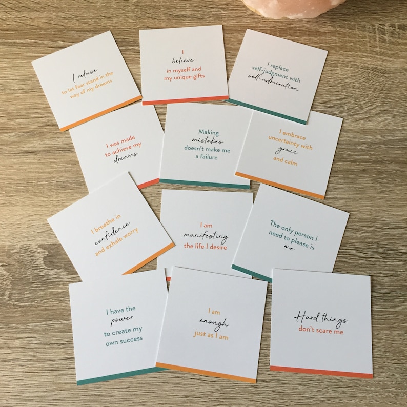 Afirmaciones positivas, 52 tarjetas de afirmación, mazo de tarjetas de ...