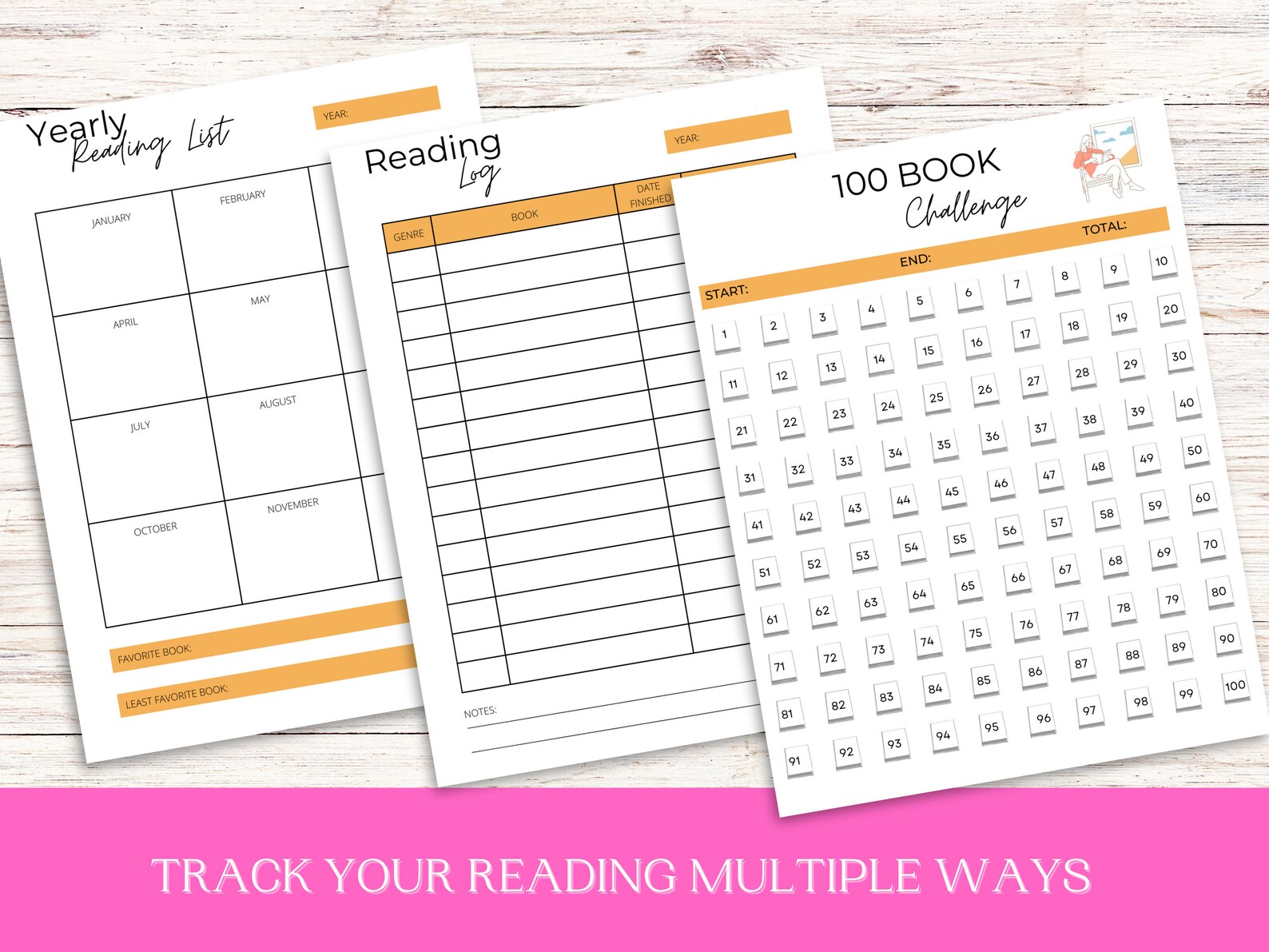 Reading Journal, Reading Log Printable, Bookshelf Printable, Reading ...