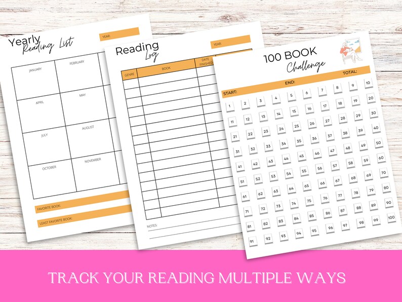 Reading Journal, Reading Log Printable, Bookshelf Printable, Reading ...