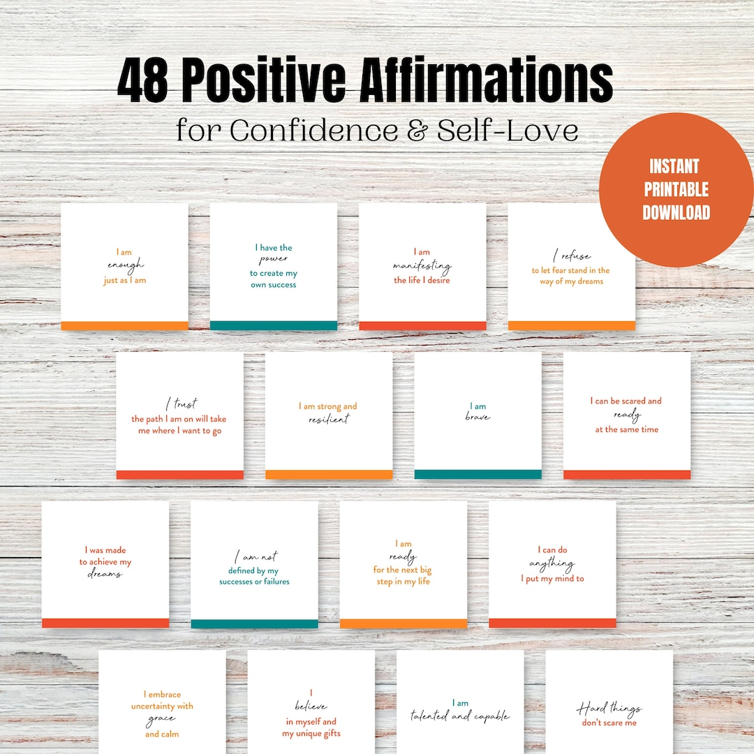 Digital Affirmation Cards, Positive Affirmation Deck, Motivational ...
