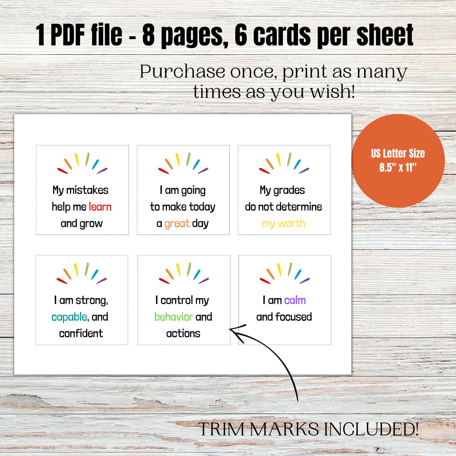 Kids Affirmations for School | Positive Affirmations for Kids Classroom ...